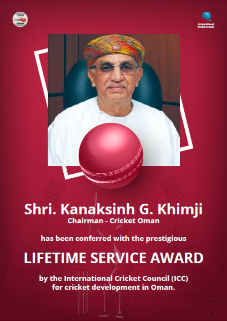 ICC LIFETIME SERVICE AWARD – Global Bhatia